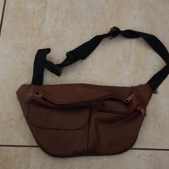 Bags | Leather Brown Unisex Fanny Pack | Poshmark